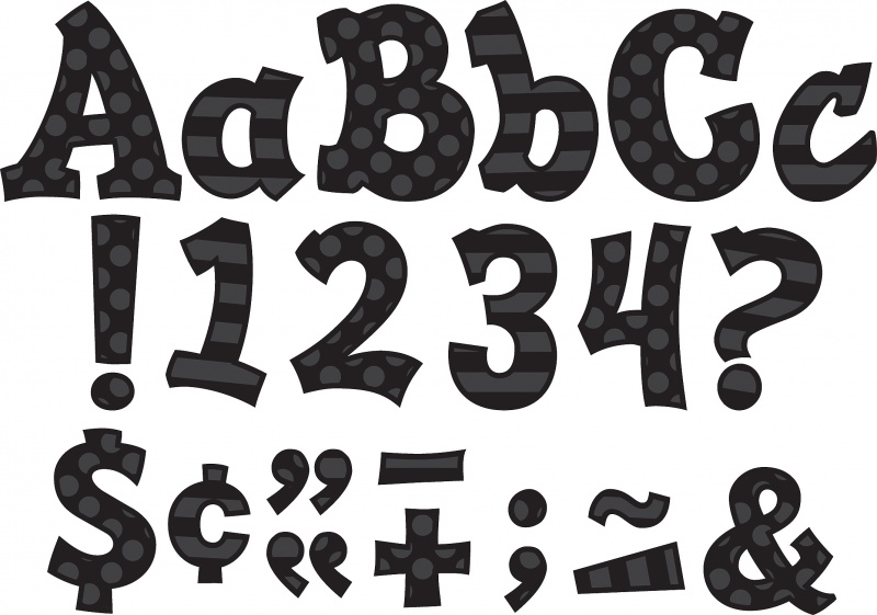 5" Sassy Font Letters, Black