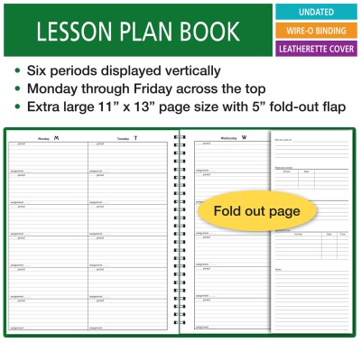 6 Period Teacher Planner 11x13 | Secondary Lesson Planning