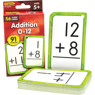 Addition Facts 0-12 Flash Cards | Ages 5-7 Math Practice