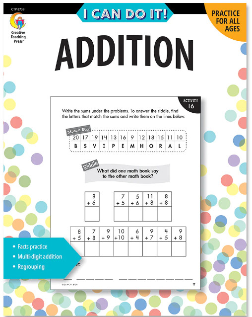 Addition Practice I Can Do It! Workbook – Creative Teaching Press
