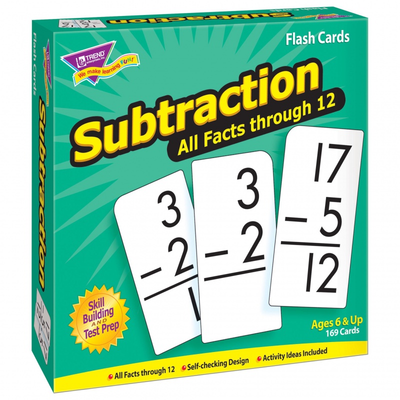All Facts Flash Cards, Subtraction 0-12 – Trend Enterprises