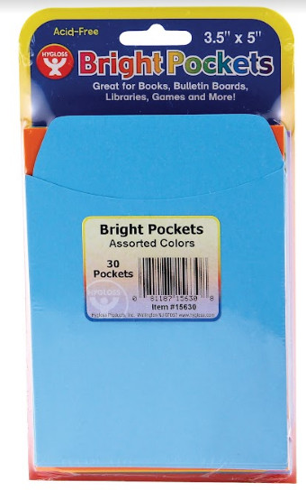Library Pockets - Organization & Storage | Teaching Stuff
