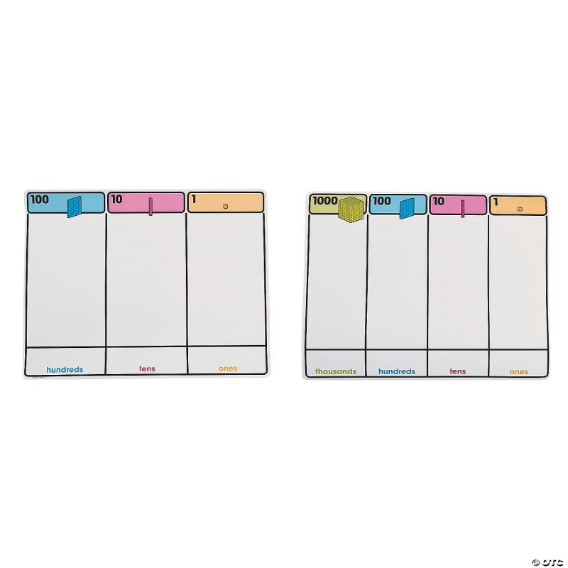 Base Ten Place Value Mats Set of 10 – Fun Express Grades 1–2