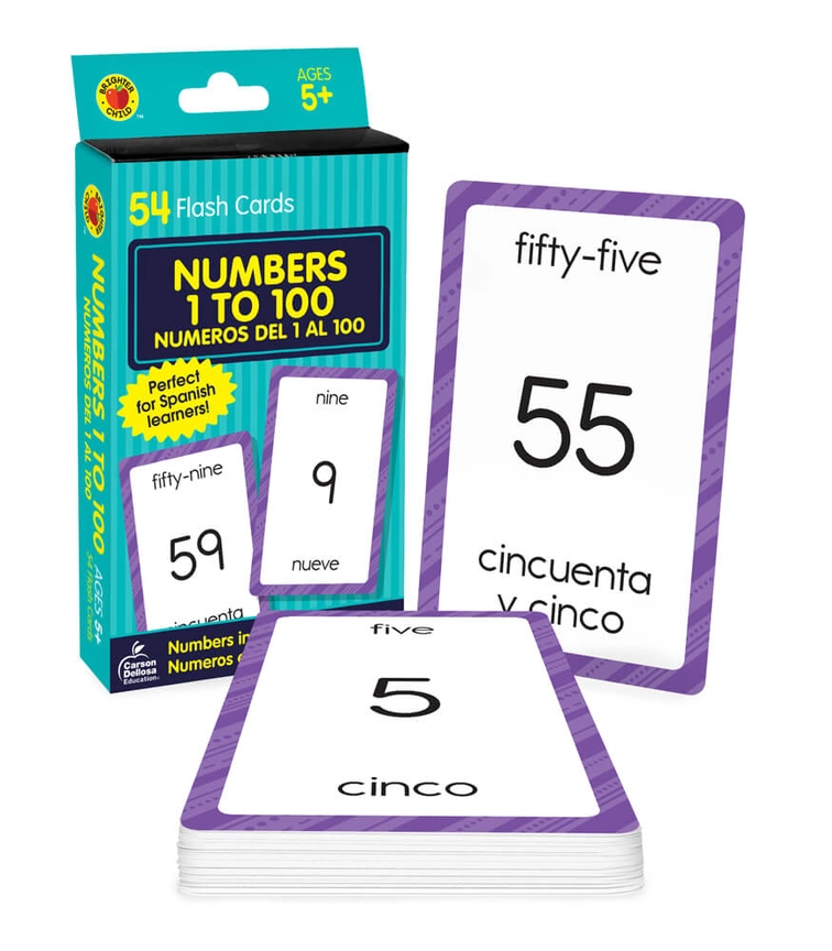 Bilingual Numbers 1 To 100 Flash Cards