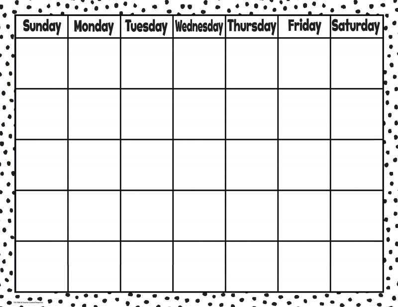 Black Painted Dots on White Calendar Chart
