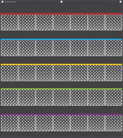 Black Polka Dots Storage Pocket Chart – Teacher Created Resources