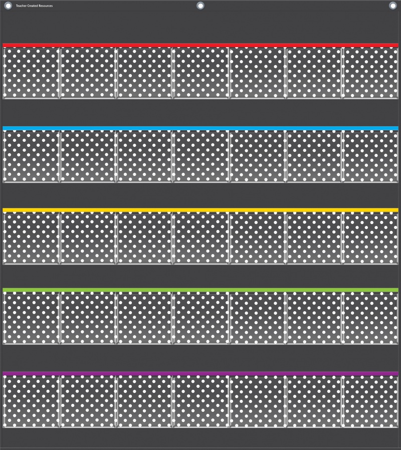 Black Polka Dots Storage Pocket Chart – Teacher Created Resources