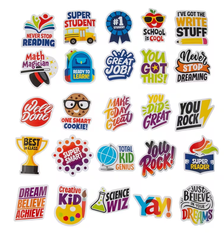 Bulk Classroom Reward Stickers for Student Motivation | All Ages