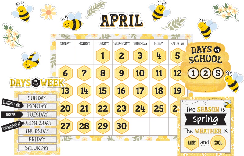 Buzzing Bees Calendar Bulletin Board Set – Teacher Created Resources