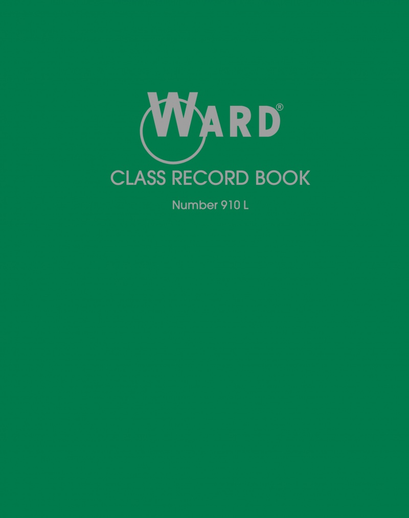 Class Record Book, 38 Students, 9-10 Week Grading, 11 x 8-1/2, Green