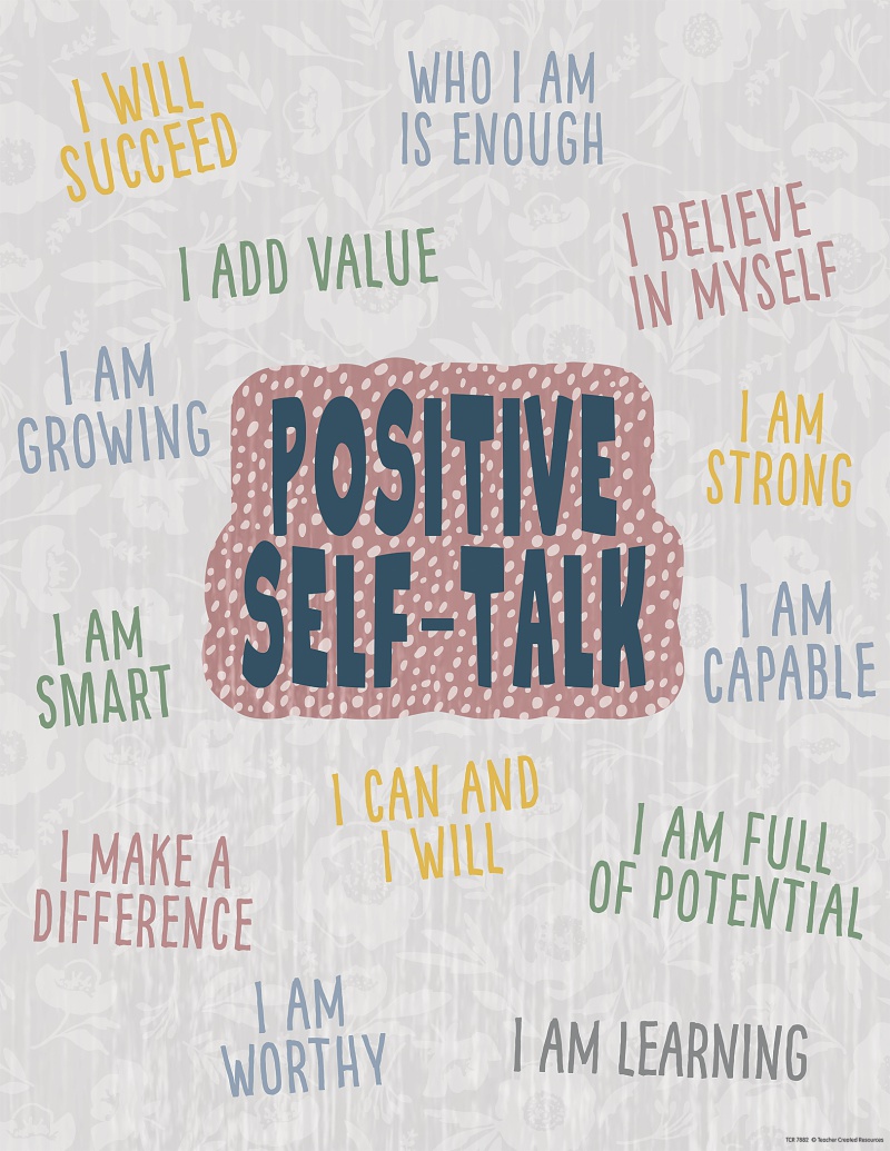 Positive Self-Talk Chart for SEL | All Grades