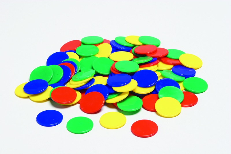 Color Counters, 4 Clolors, 100ea