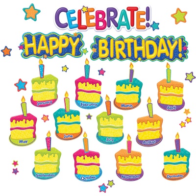 Color My World Birthday Bulletin Board Set