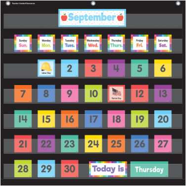 Colorful Calendar Pocket Chart Pieces