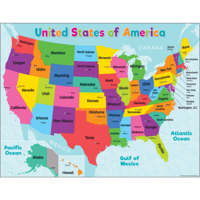 United States Map Chart for Geography | All Ages