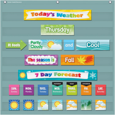 Colorful Weather Pocket Chart Pieces