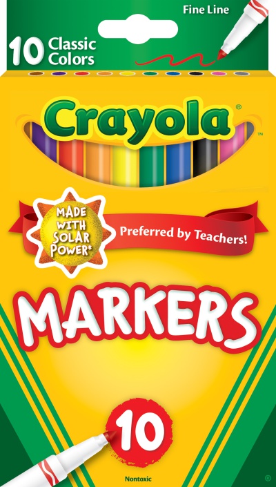 Crayola 10ct Classic Color Markers, Original Formula, Fine Line
