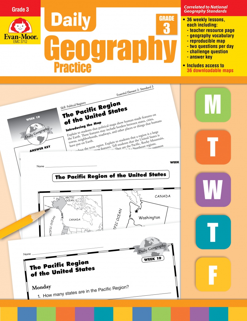 Daily Geography Practice Grade 3 | Map Skills Workbook