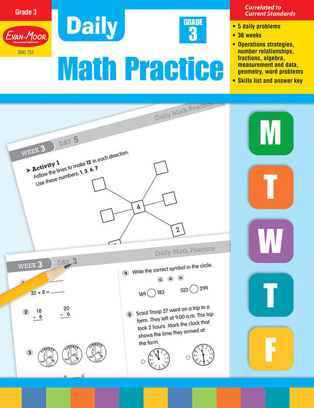 Daily Math Practice Workbook for Grade 3 | Elementary Math