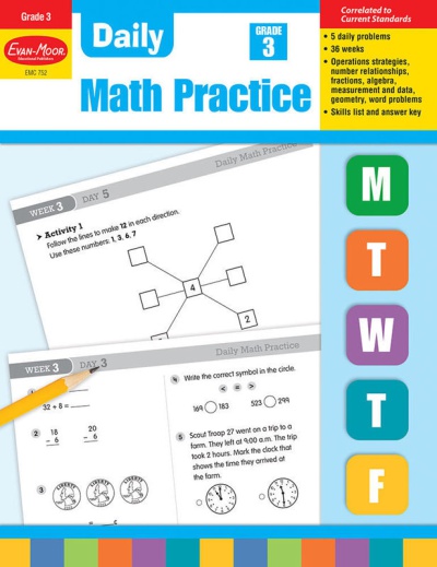 Daily Math Practice Workbook for Grade 3 | Elementary Math