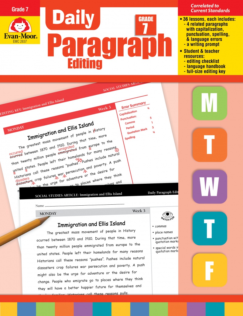 Daily Paragraph Editing Grade 7 Language Arts Resource