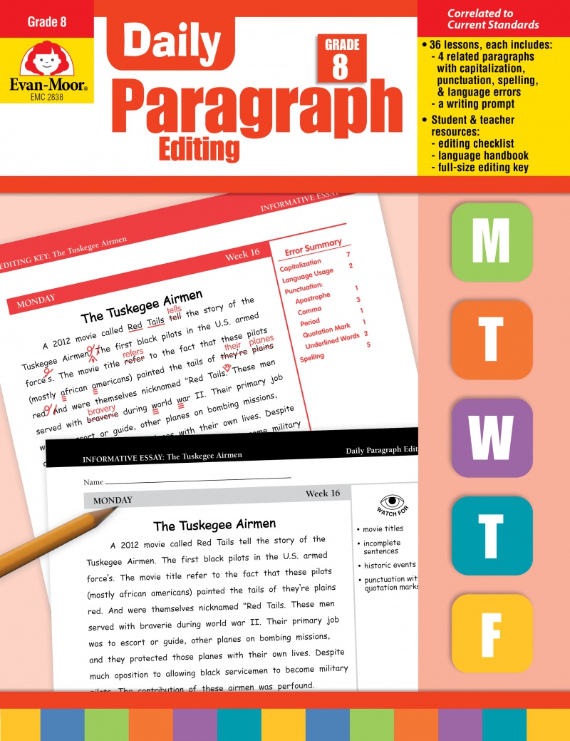 Daily Paragraph Editing Grade 8 Language Arts Resource