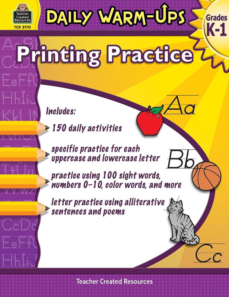 Daily Warm Up Printing Practice for Grade 1 | Handwriting Skills