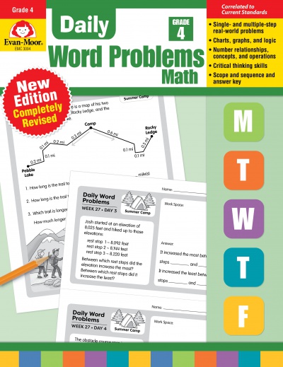 Daily Word Problems Math, Grade 4