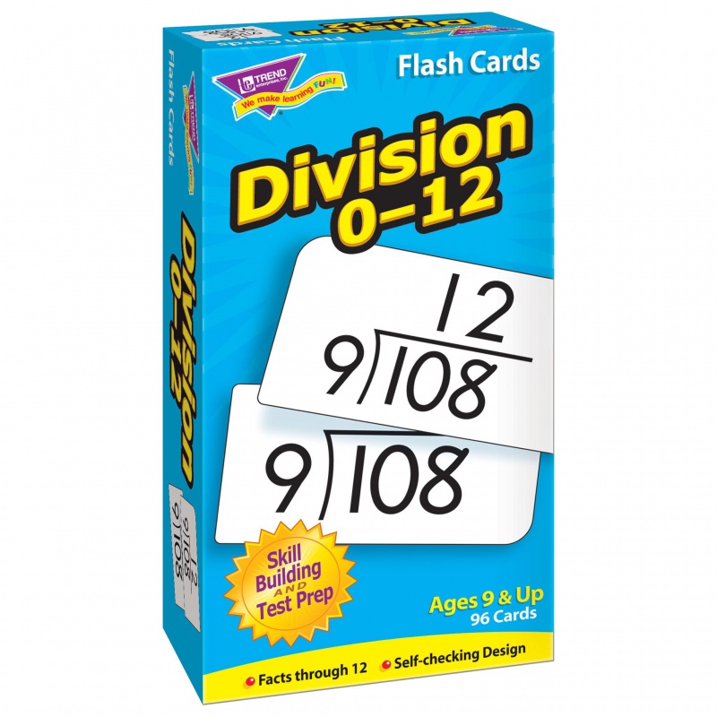 Division Flash Cards 0-12 for Math Facts Practice | Ages 9-10