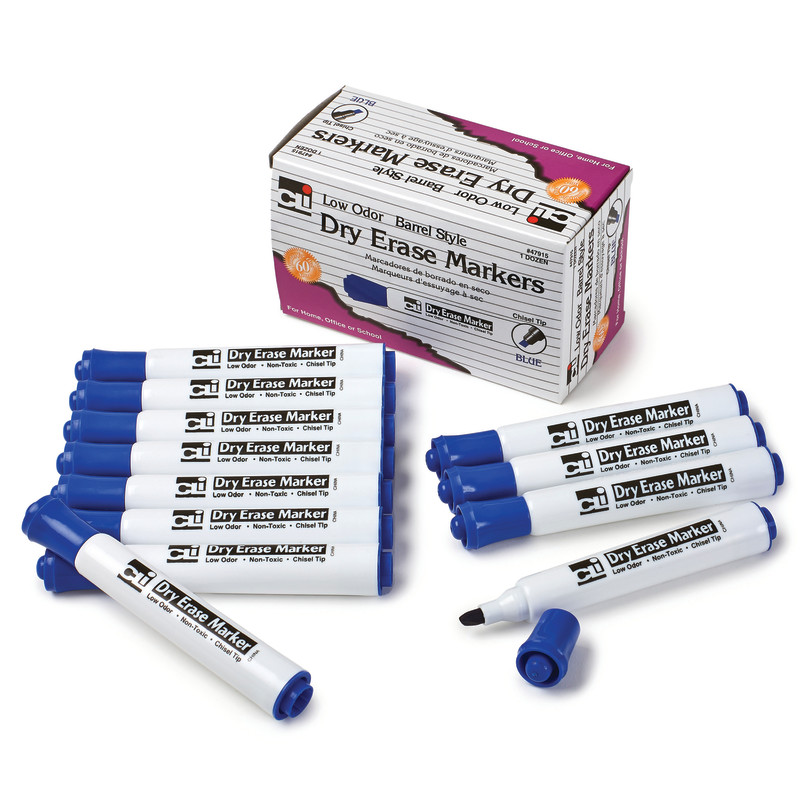 Dry Erase Markers, Chisel Tip, Blue – Charles Leonard