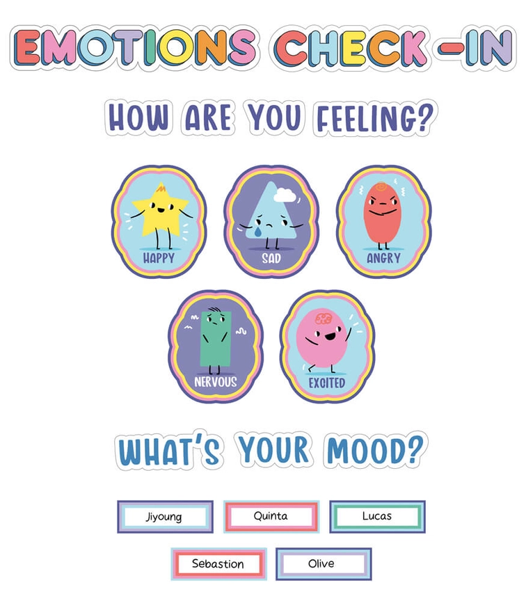 Emotions Check In Bulletin Board Set