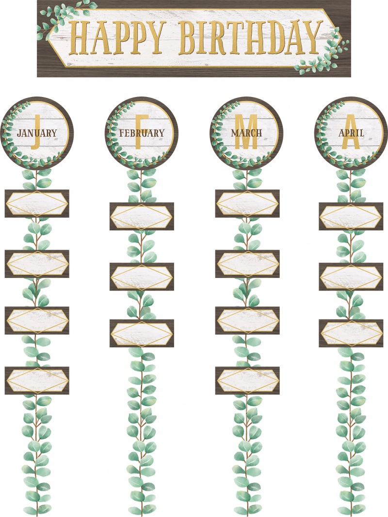 Eucalyptus Happy Birthday Bulletin Board Set