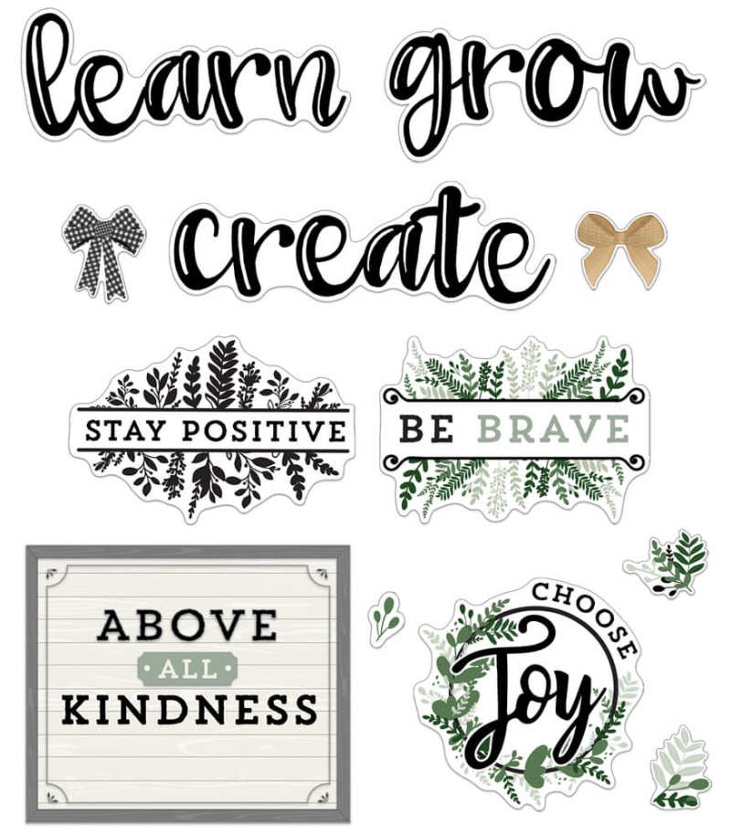 Farmhouse Motivational Signs Bulletin Board Set – Carson Dellosa