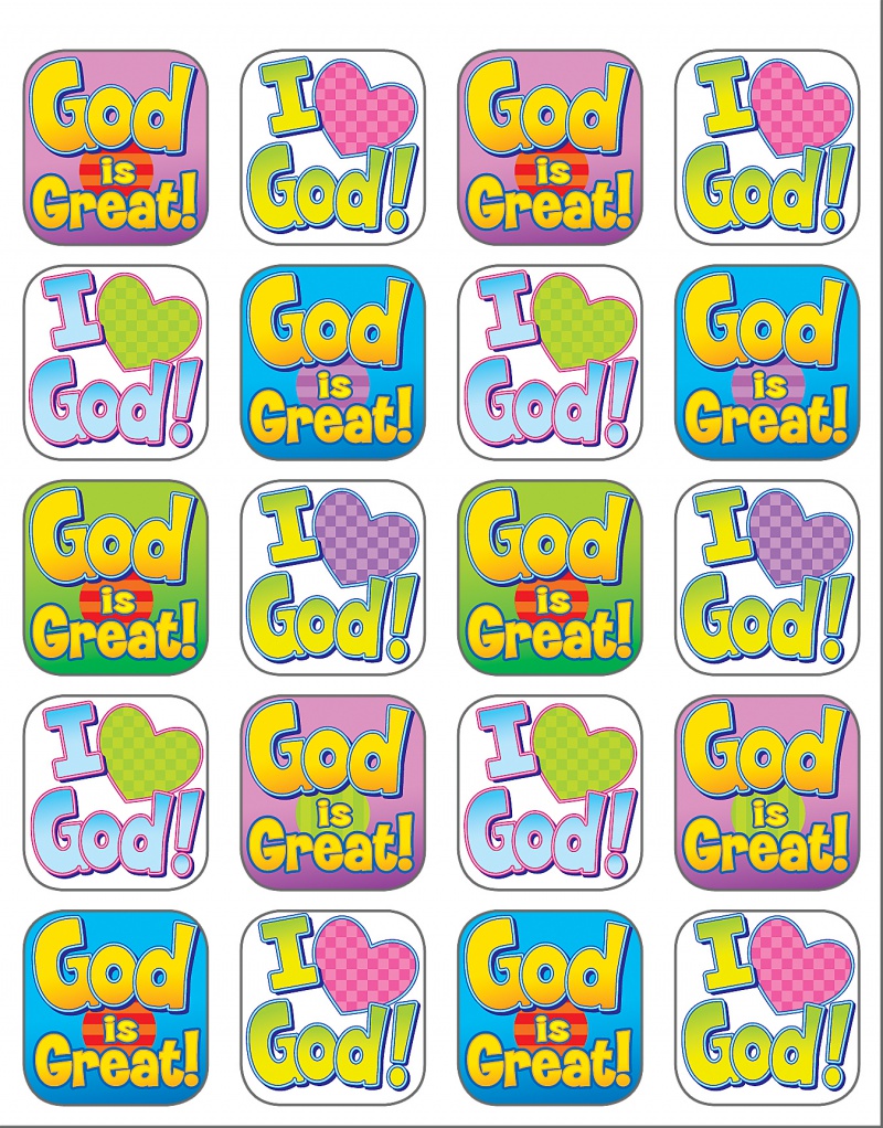God Is Great Stickers 1" x 1"