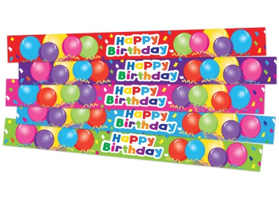Happy Birthday Balloons Slap Bracelets 10 Pack