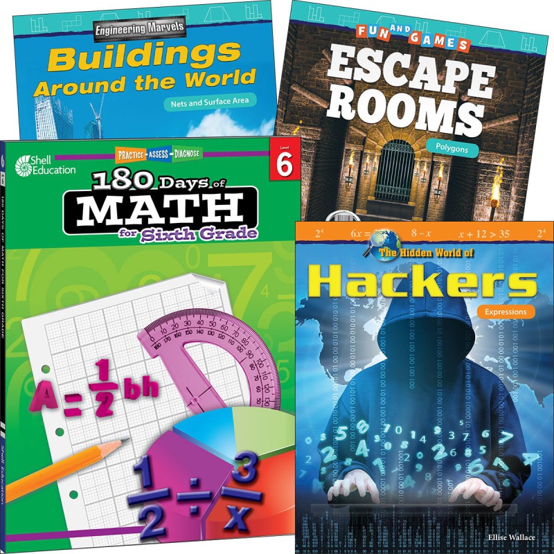 Grade 6 Math Practice & Reading Bundle | 4-Book Collection