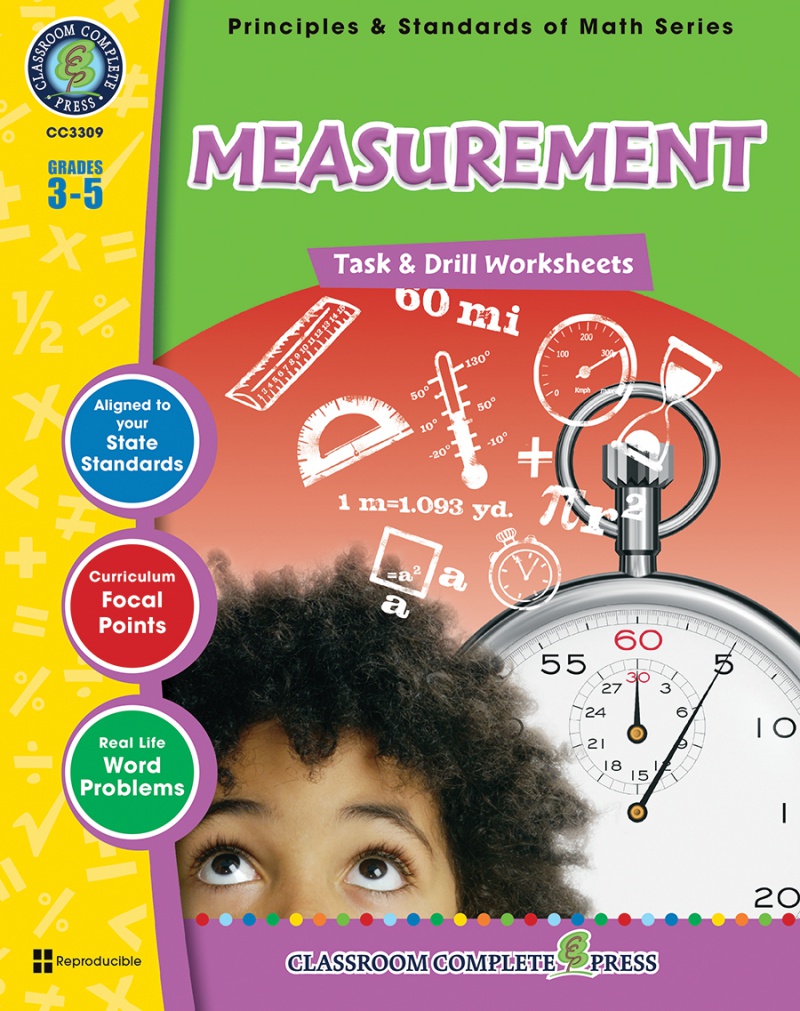 Measurement, Math Task & Drill Worksheets Grade 3-5
