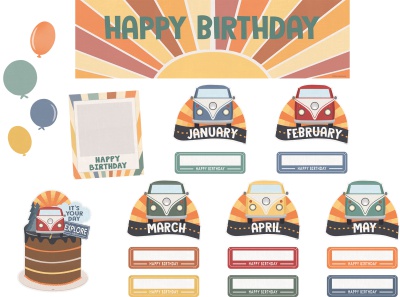 Moving Mountains Road Trip Happy Birthday Mini Bulletin Board