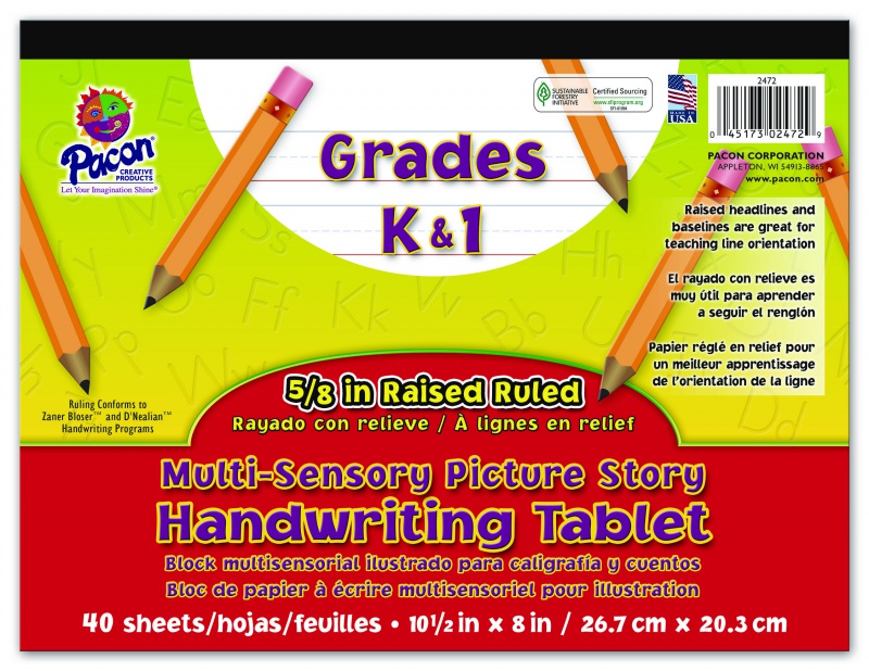 Multi-Sensory Handwriting Picture Story Paper, Grades K-1