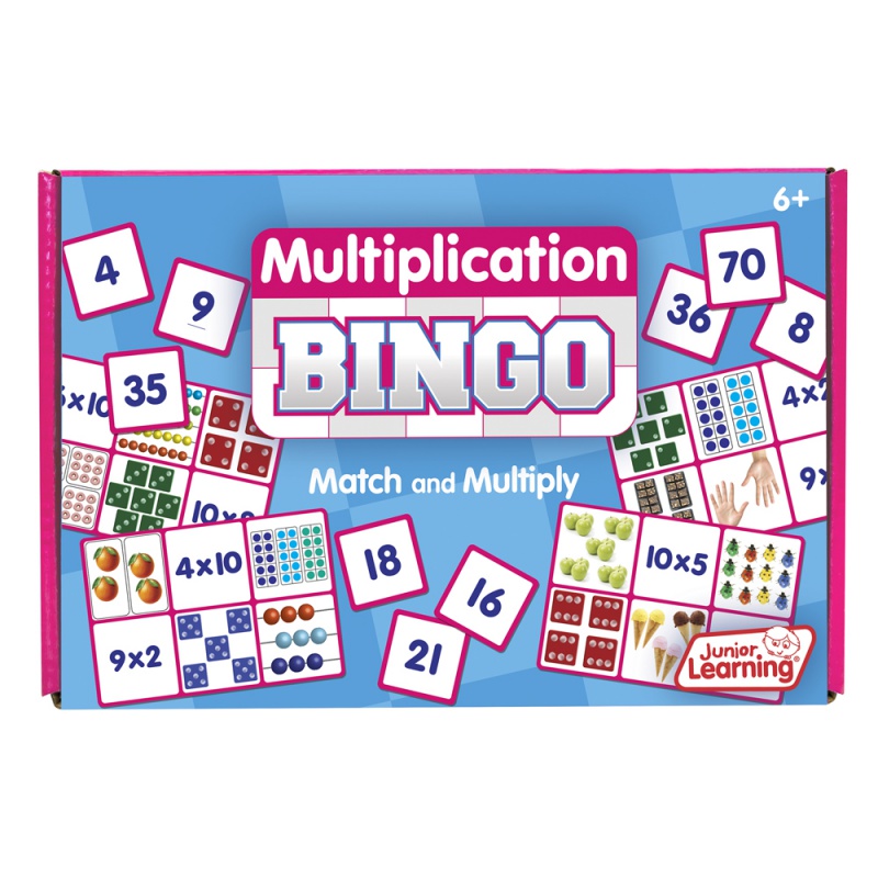Multiplication Bingo, 4 Boards – Junior Learning Grades 6–7