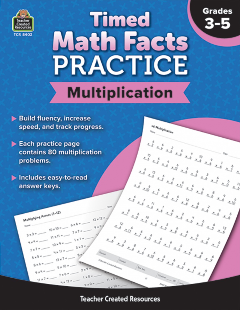 Multiplication Timed Math Facts Practice, Grades 3-5