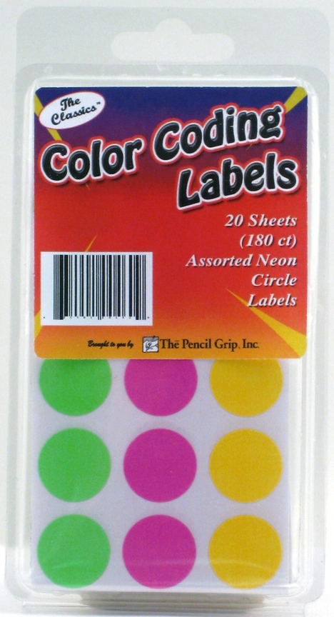 Neon Circular Labels 180ct – The Pencil Grip Company