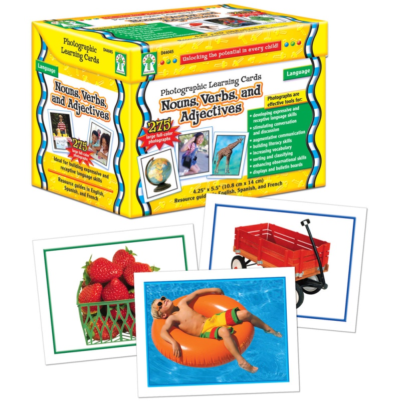 Nouns Verbs Adjectives Learning Cards | Grade 5 Grammar