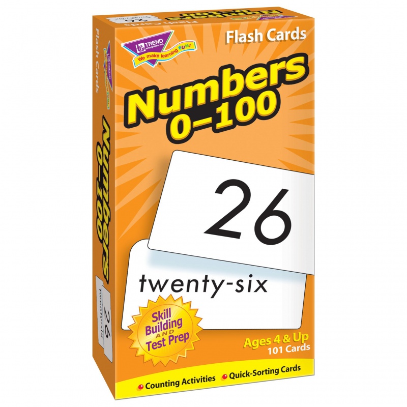 Numbers 0-100 Flash Cards for Math Fluency | PreK-Grade 1