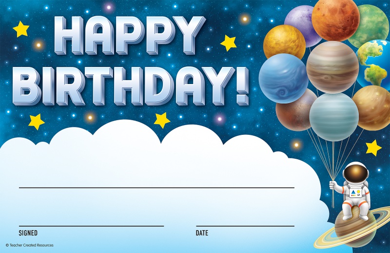Space Birthday Awards for Elementary Students | All Grades