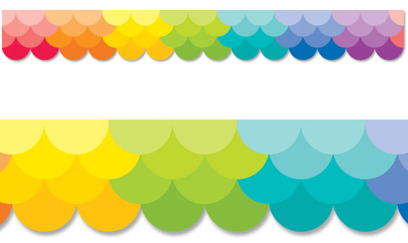 Ombré Rainbow Scalloped Border for Classroom Displays