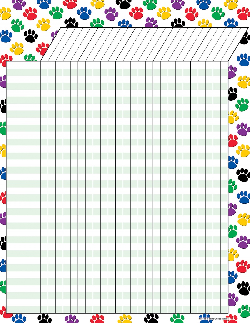 Paw Print Incentive Chart Large