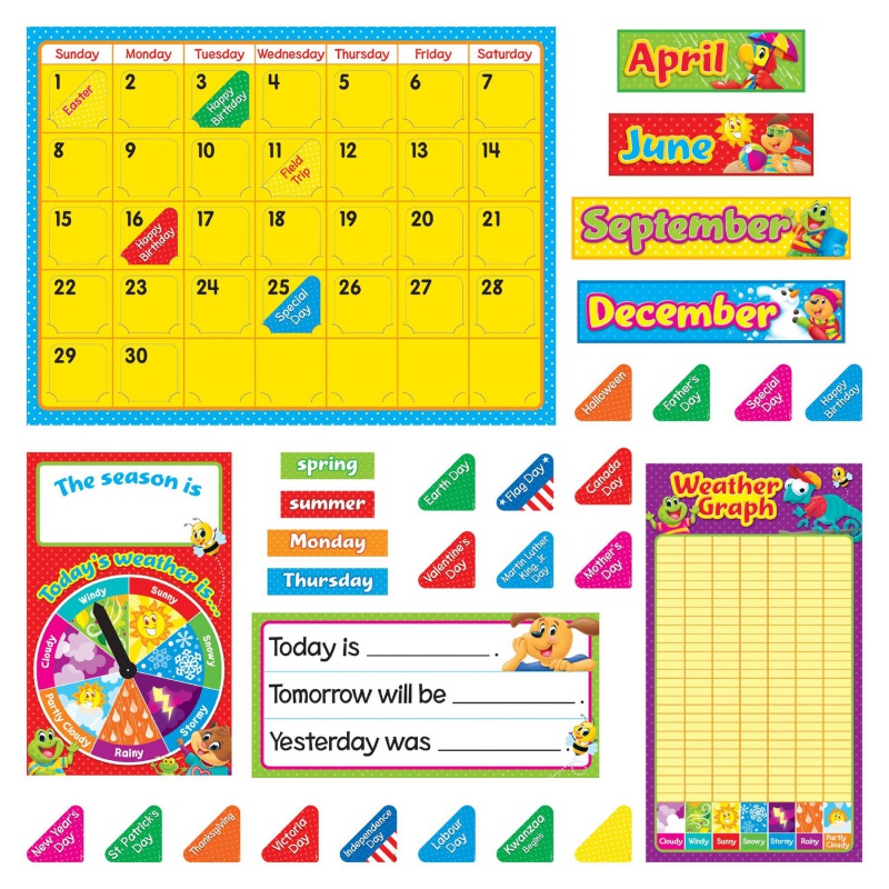 Playtime Pals Calendar Bulletin Board Set