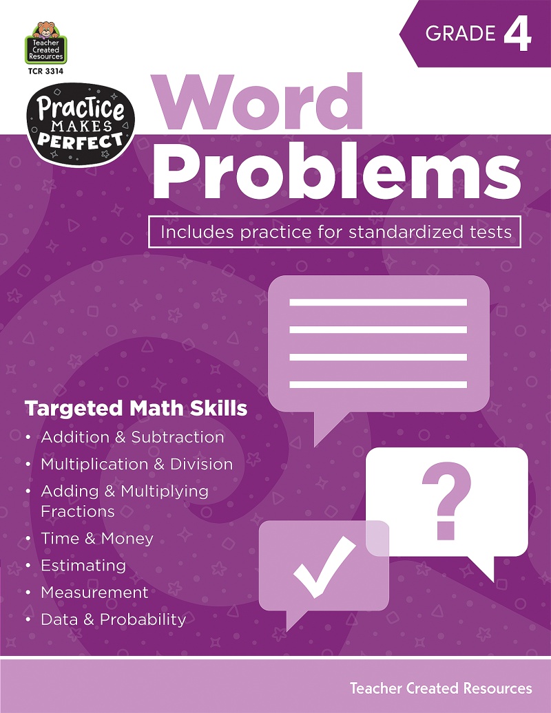 Word Problems Practice Workbook Grade 4 | Math Skills