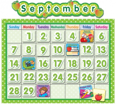 Polka Dot School Calendar Set – Teacher Created Resources
